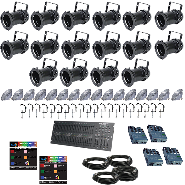 8000 Watt Deluxe PAR56 Package with 16 Lights — TS Stage Lighting